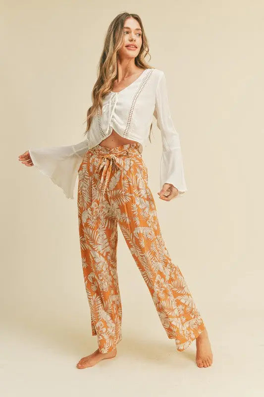 UNCOMMON REIGN - MONSTERA WIDE PAPERBOY PANTS